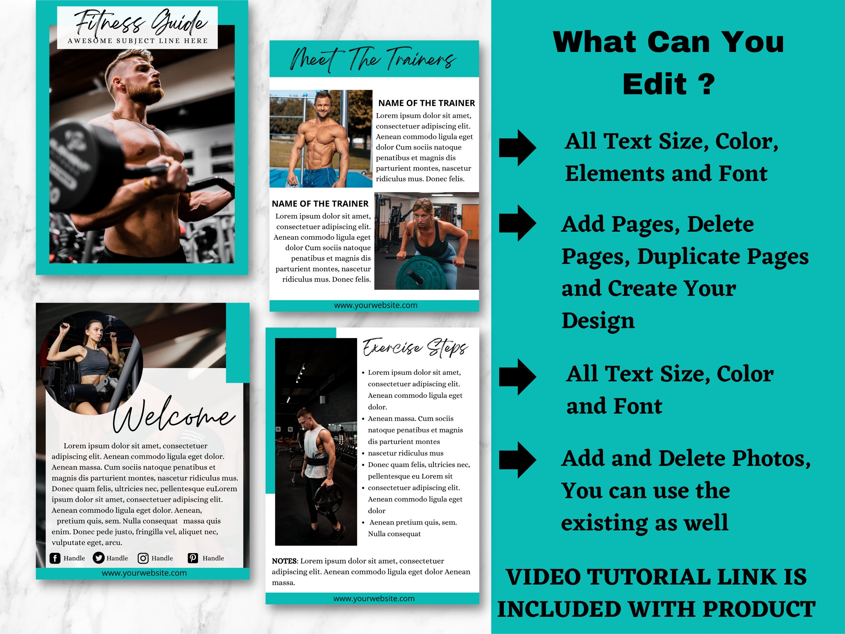 Fitness Coach Template Canva Fitness Ebook Template - Etsy