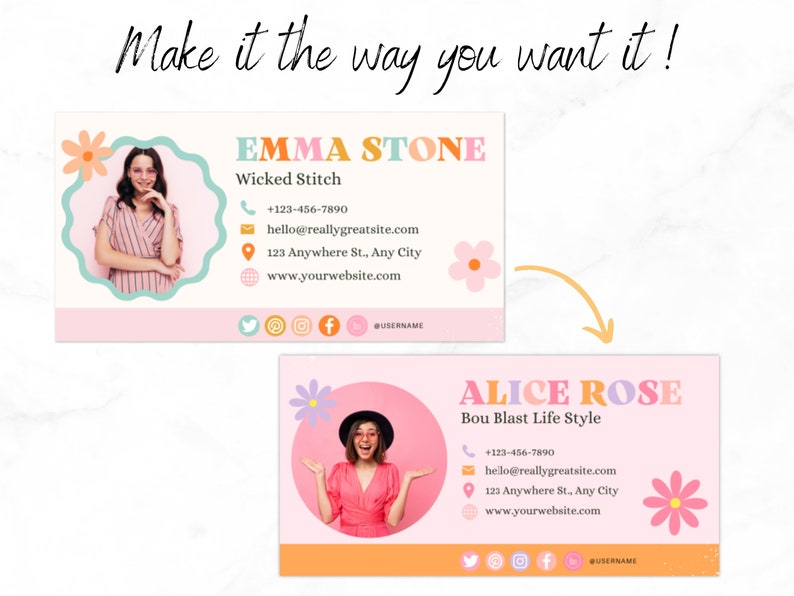 Groovy Email Signature Template Canva, Bright Customizable Business ...
