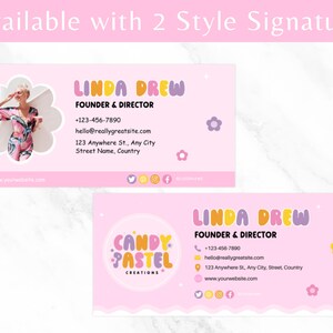 Colorful Email Signature Template Canva, Pink Feminine Customizable E ...