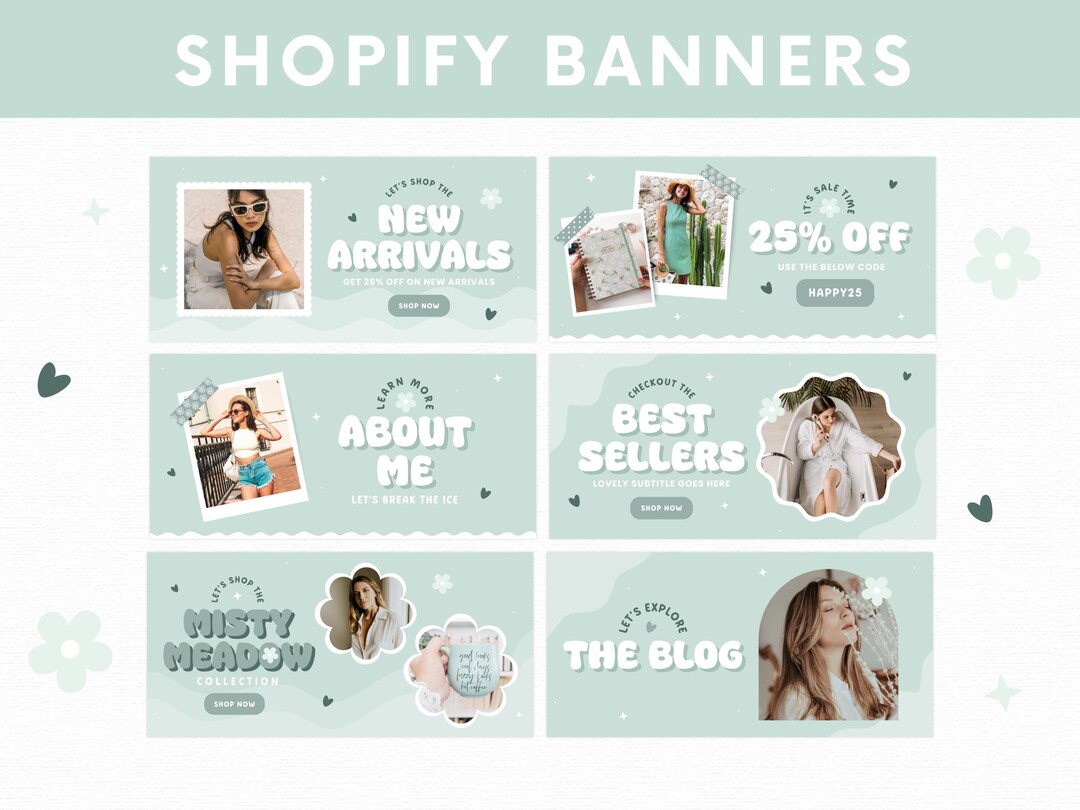 Pastel Shopify Banners Canva, Editable Ecommerce Store Banner Template ...