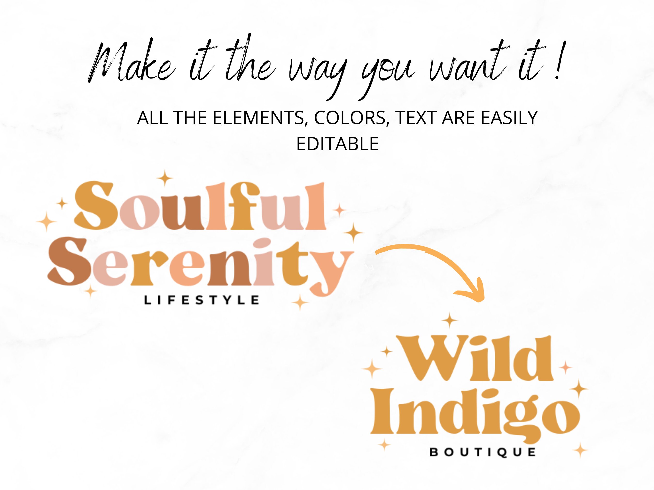 Boho Logo Template Canva Editable Logo Design DIY Logo - Etsy