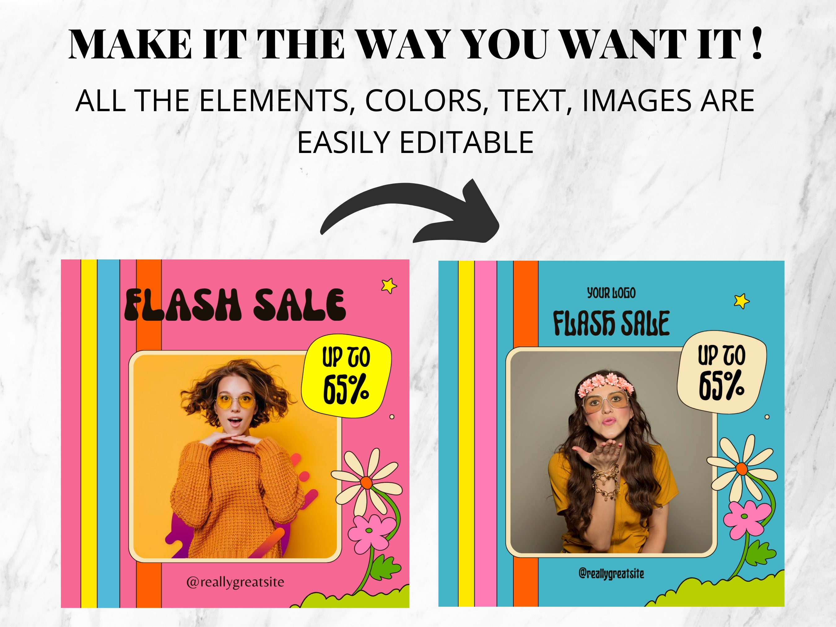 Retro Instagram Story Templates Rainbow Instagram Stories - Etsy