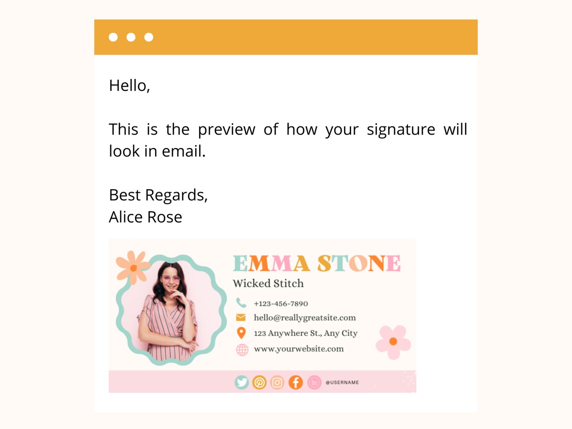 Groovy Email Signature Template Canva, Bright Customizable Business ...