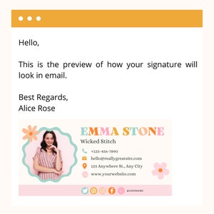 Groovy Email Signature Template Canva, Bright Customizable Business ...