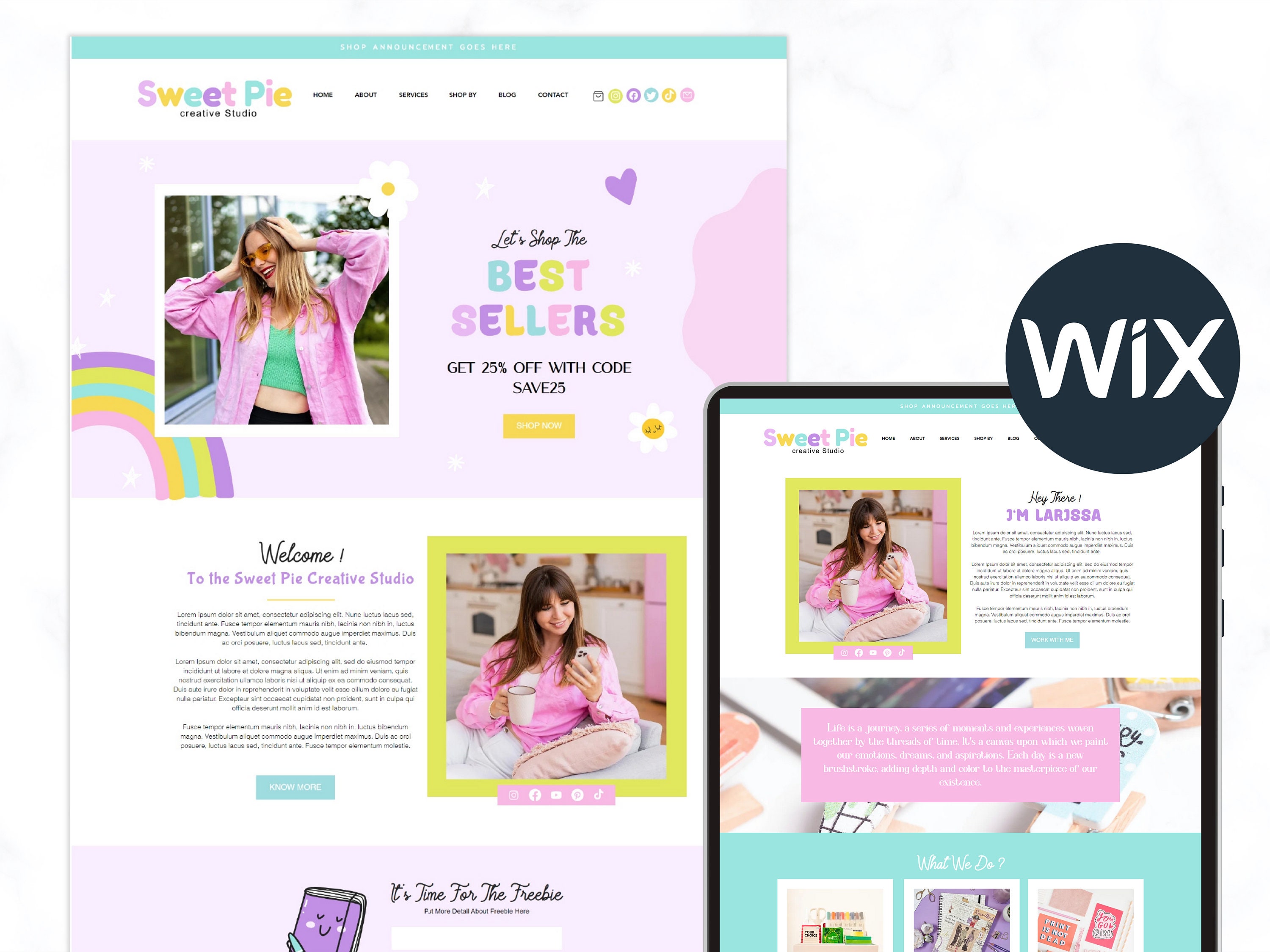 Wix Website Template, Colorful Wix Website Theme, Creative Wix Website ...