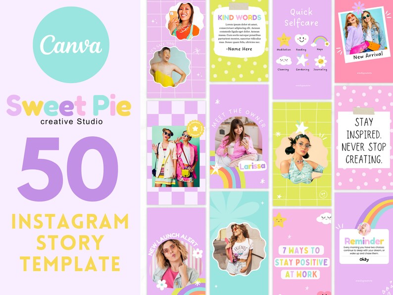 Colorful Instagram Story Template, Rainbow Instagram Stories Canva ...