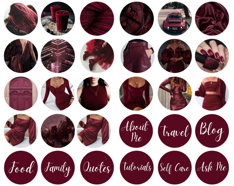 85 Maroon Instagram Highlight Covers, Instagram Story Highlights ...