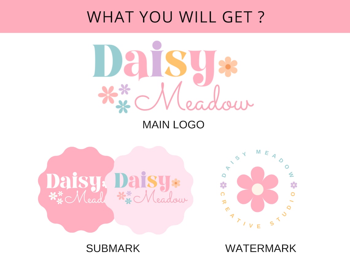 Daisy Logo Template Canva Editable Logo Design Bright Logo - Etsy