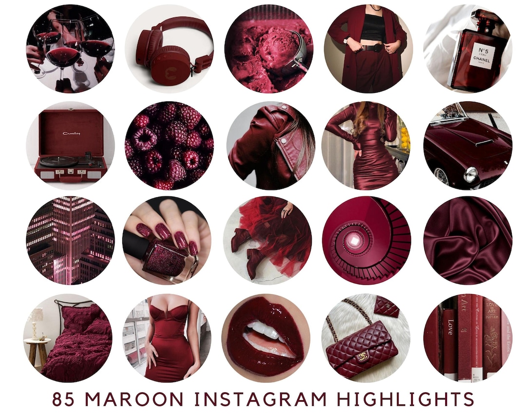 85 Maroon Instagram Highlight Covers, Instagram Story Highlights ...