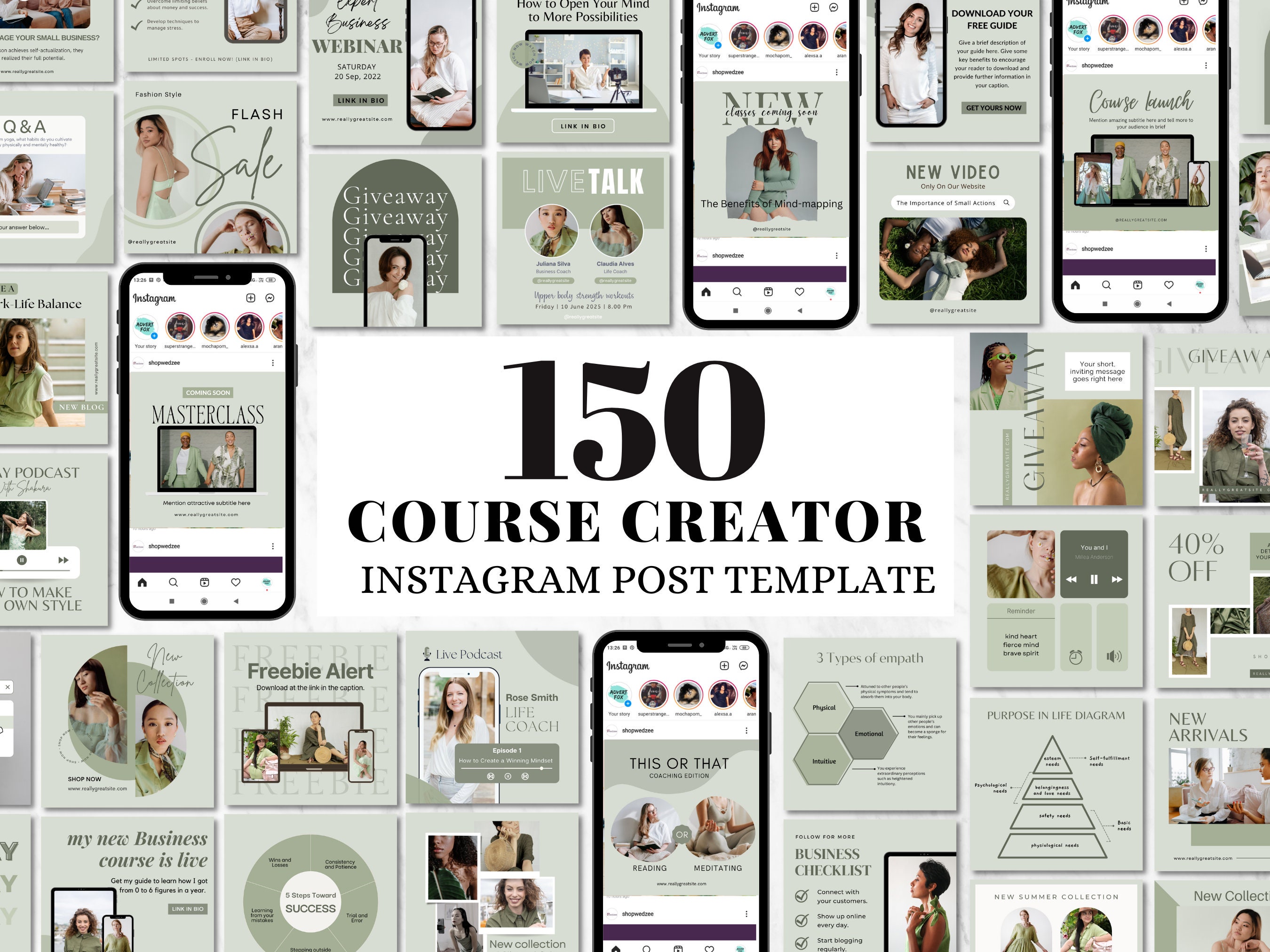 Coaching Instagram Post Template Canva, Course Creator Social Media ...