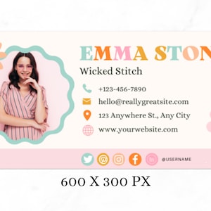 Groovy Email Signature Template Canva, Bright Customizable Business ...
