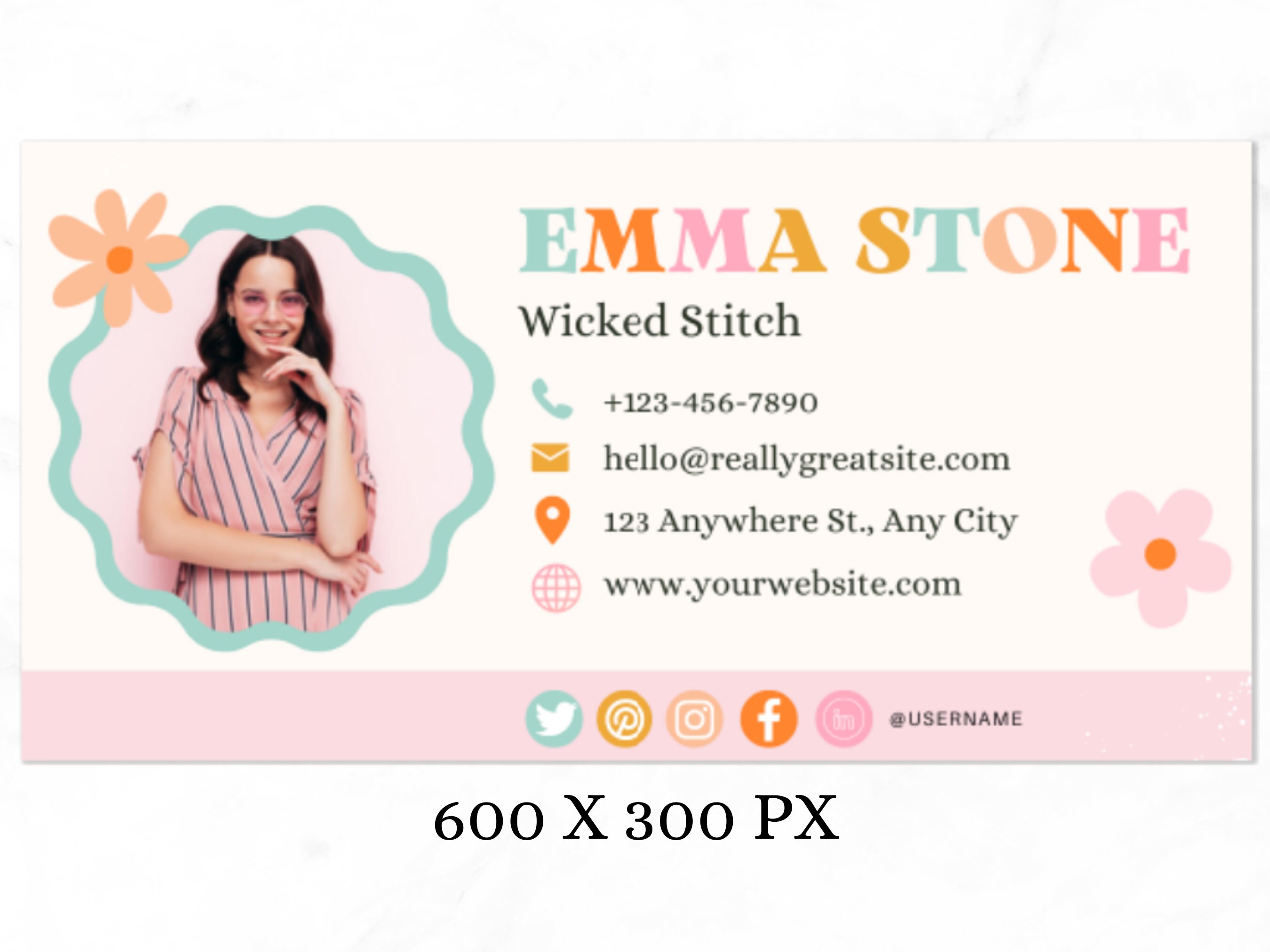 Groovy Email Signature Template Canva, Bright Customizable Business ...
