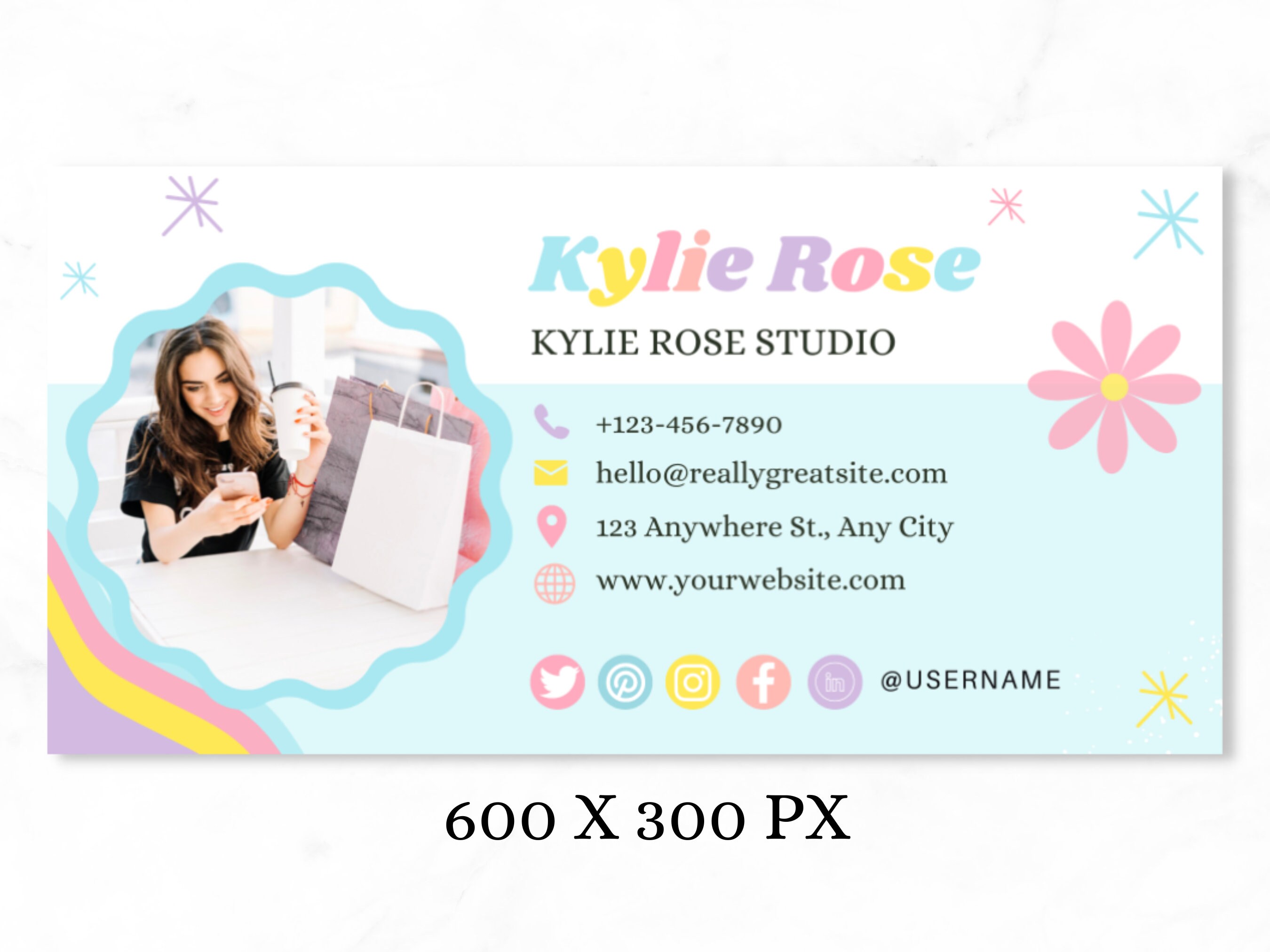 Email Signature Template Canva, Rainbow Business Email Signature, Gmail ...