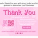 Pink Thank You Card Template, Editable Order Note, Retro Bright Small ...
