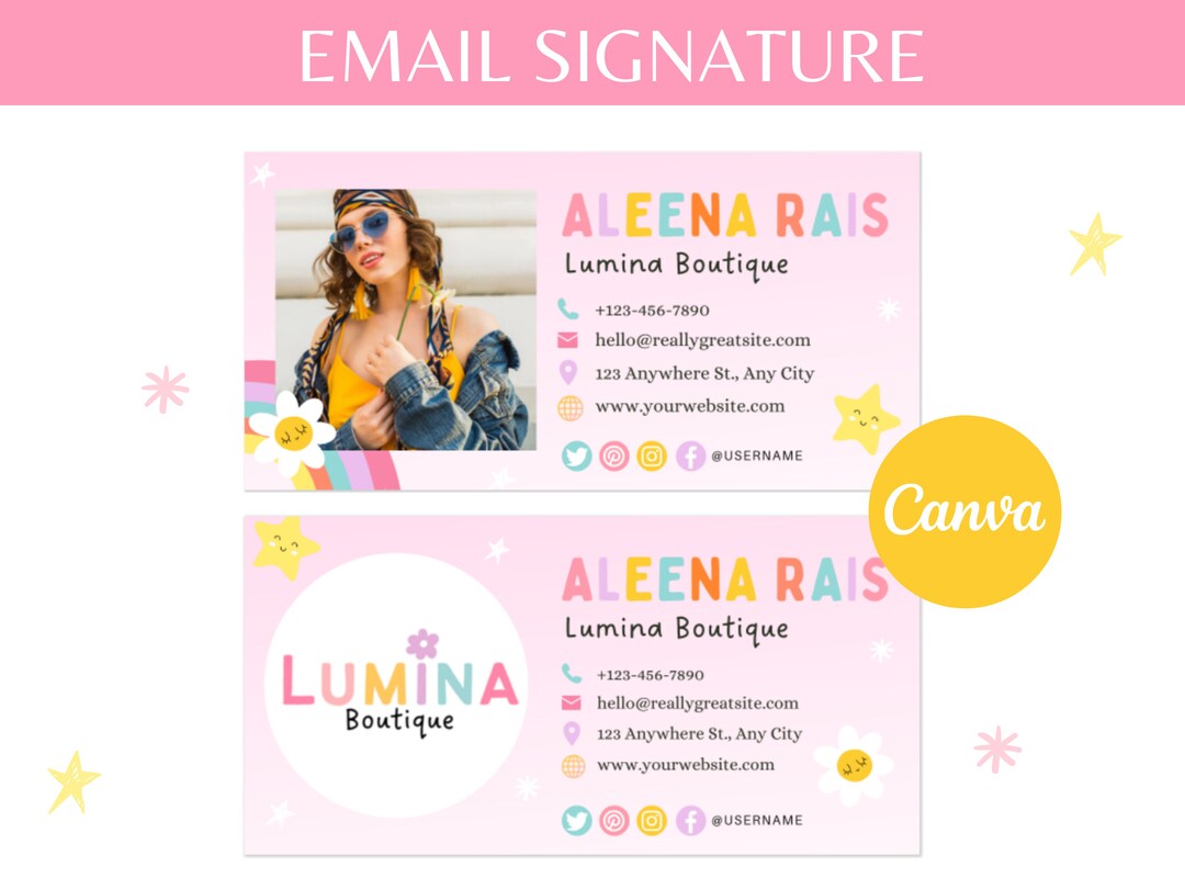 Colorful Email Signature Template Canva, Colorful Business Email ...