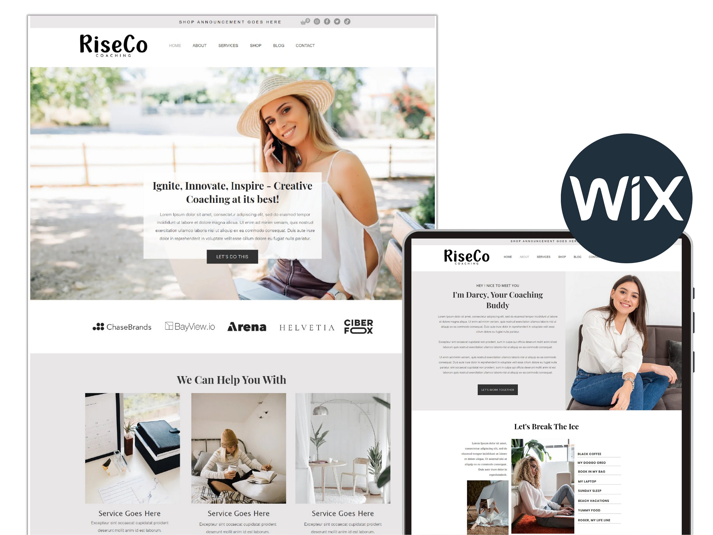 Wix Website Template, Coaching Website Template, Wix Social Media ...