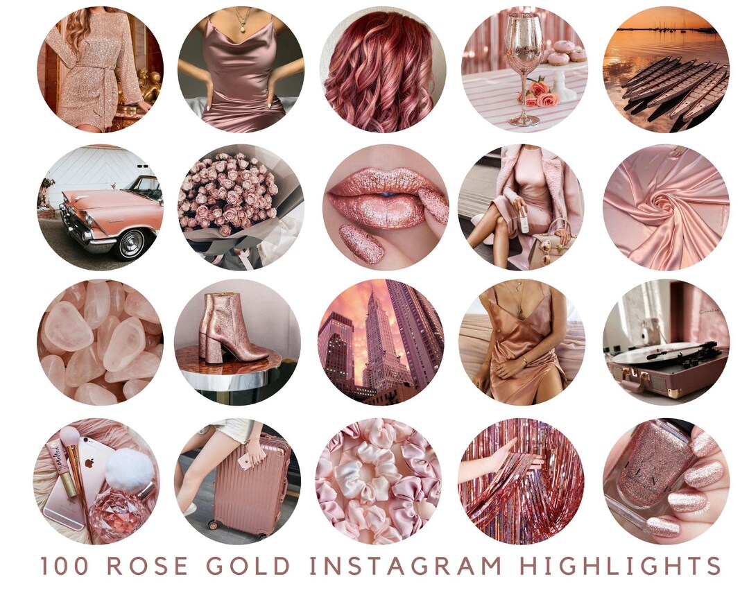 Rose Gold Instagram Highlight Covers Canva, Aesthetic Instagram Story ...