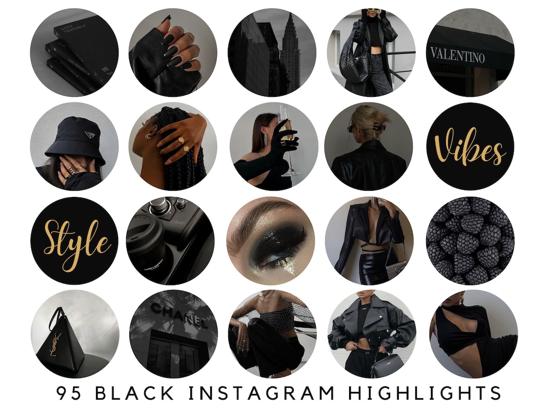 Instagram Highlight Covers, Black Instagram Highlights, Luxury Black ...