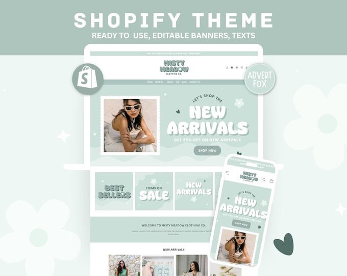 Pastel Shopify Theme, Playful Shopify Website Template, Aesthetic ...
