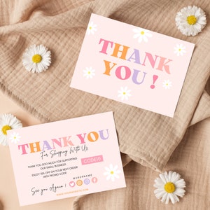 Bright Thank You Card Template, Pink Thank You Card Template Canva ...