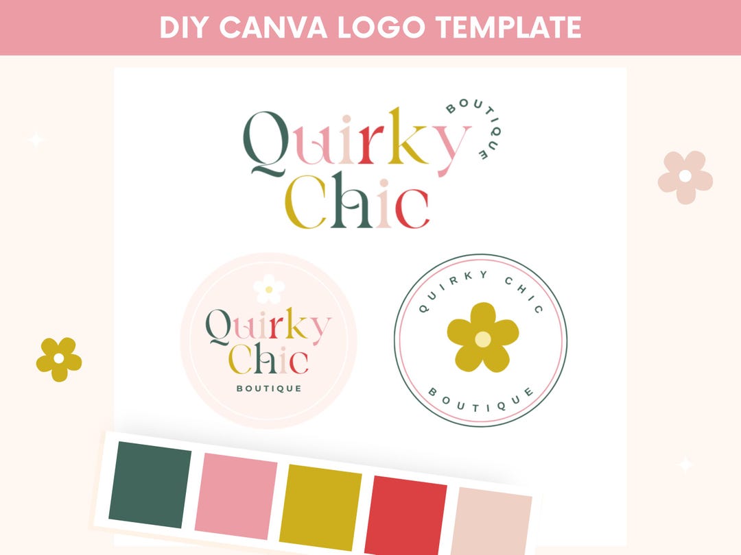 Editable Retro Logo Template Canva, Playful Customizable Boutique Shop ...