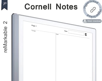 Remarkable Cornell Notes Notebook, PDF Format, Hyperlinked, Left Hand ...