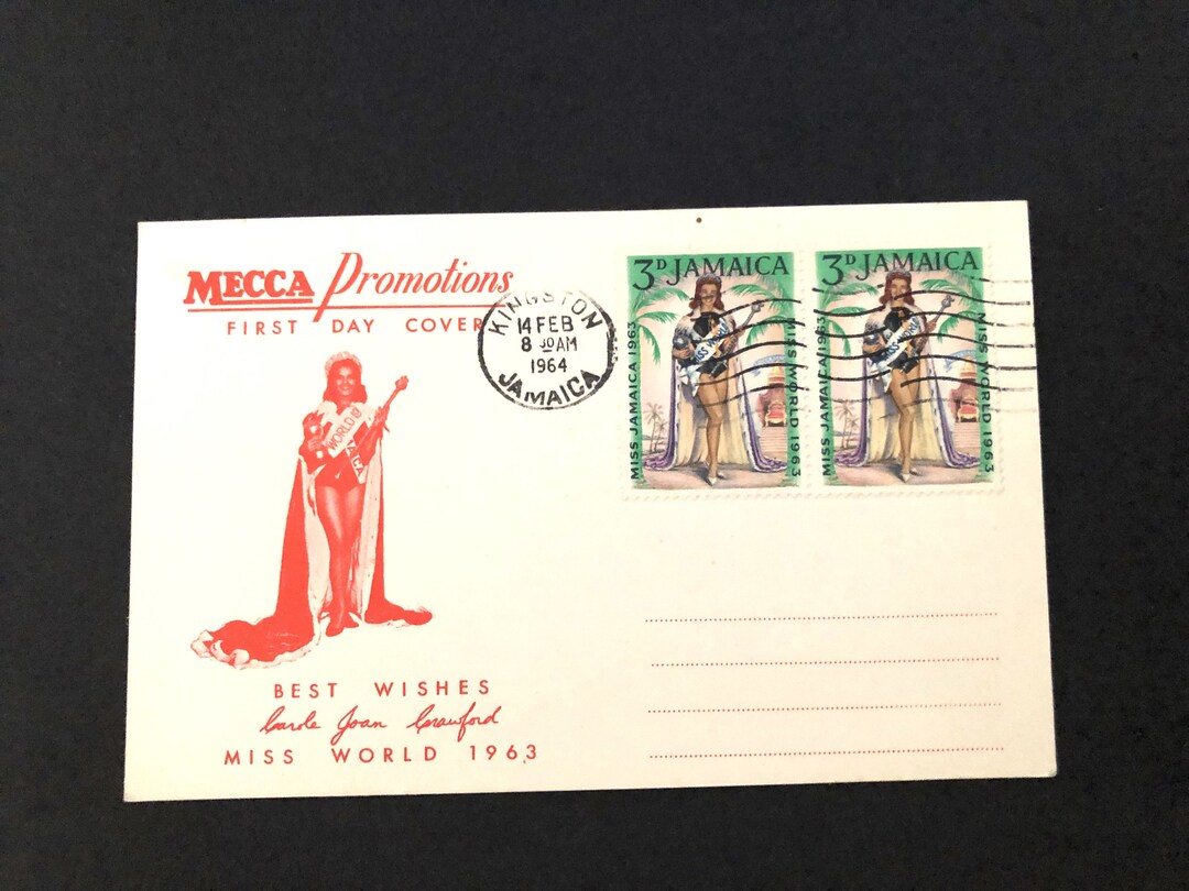 Jamaica - Miss World 1963 Stamps on Envelope -mecca Promotions FDC ...