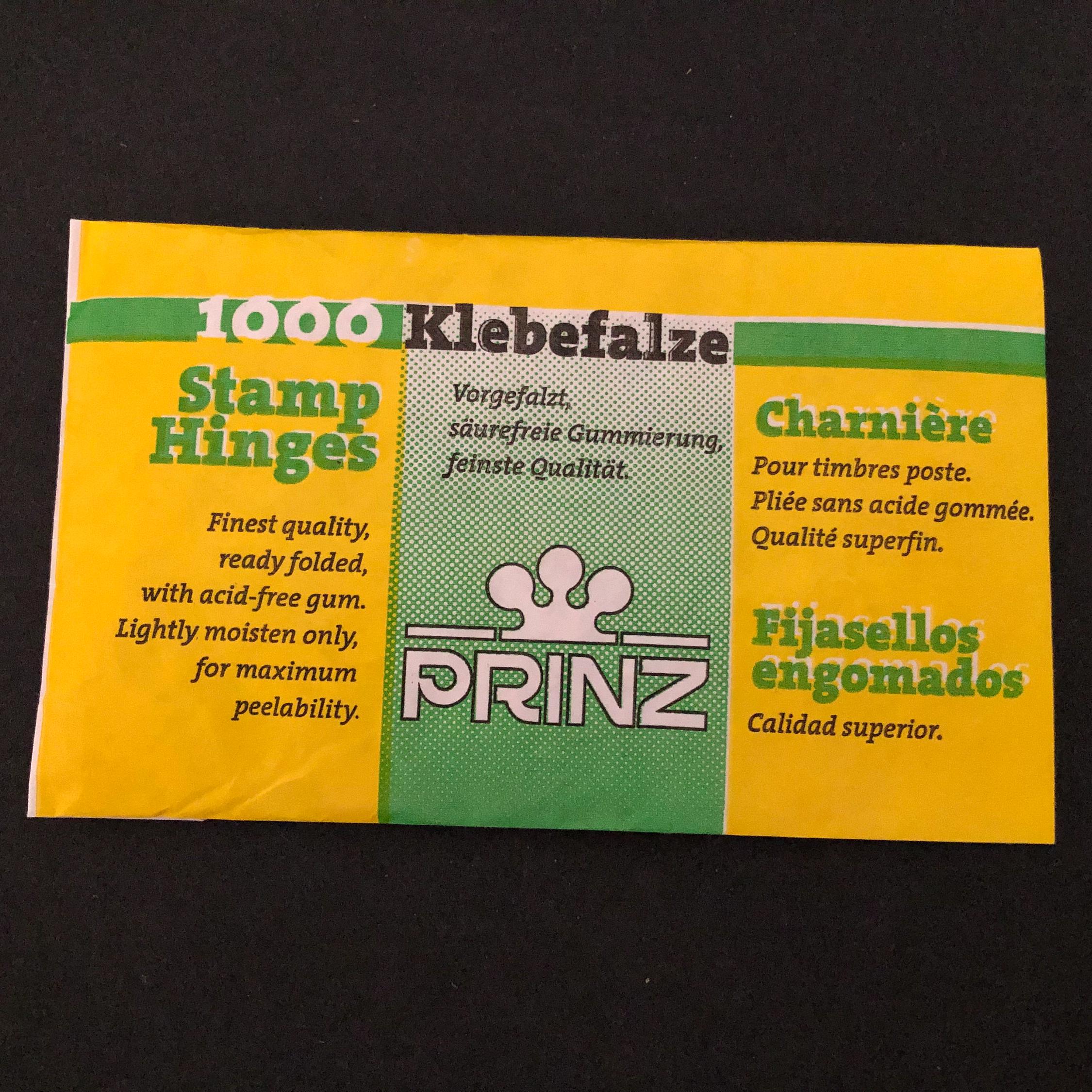 Prinz Stamp Hinges Packet of 1000 Hinges Ready Folded Unopened Packet ...