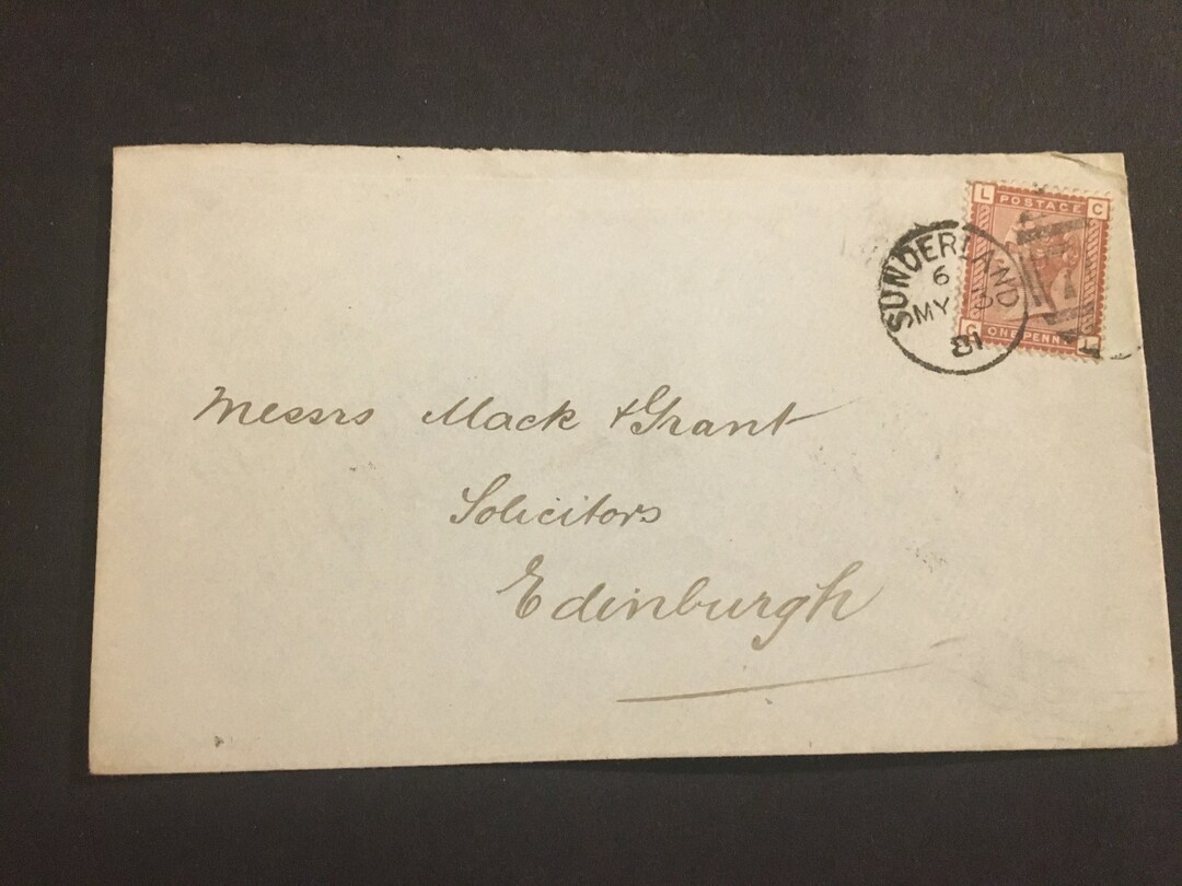GB Queen Victoria 1880-81 one pence stamp on envelope sent to Edinburgh ...