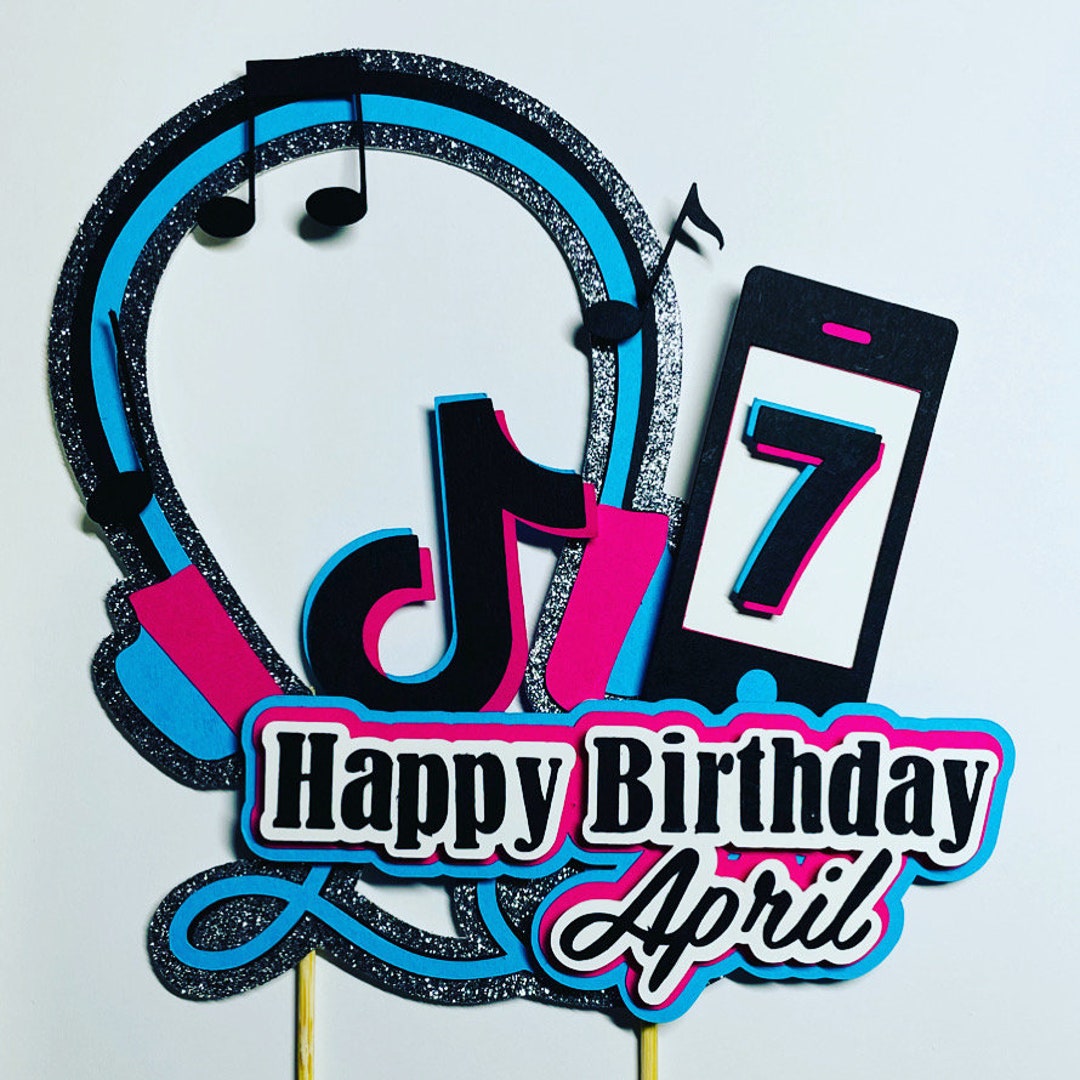 Tiktok Inspired Cake Topper - Etsy