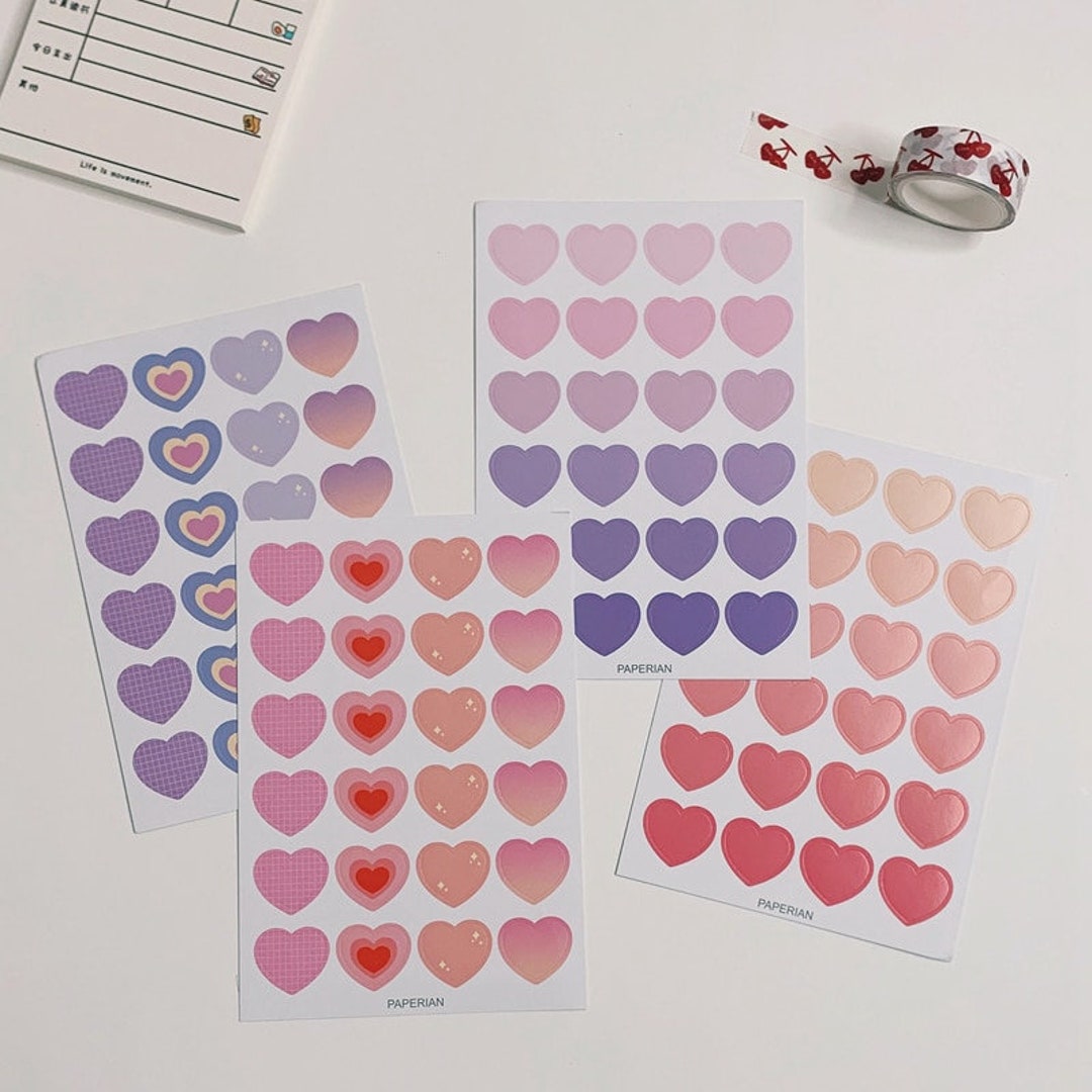 Heart Deco Stickers for Wall Decoration With Postcards Diary - Etsy ...