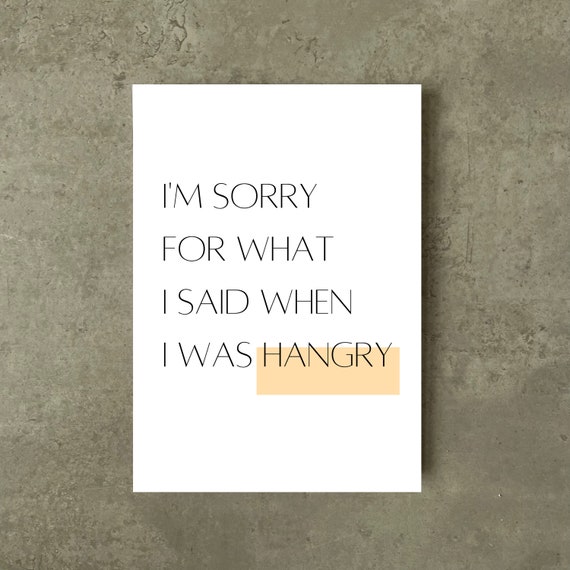 Funny Kitchen Quotes Hangry Print Dining Room Humour Quotes | Etsy UK