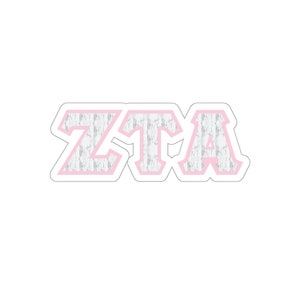 Zeta Tau Alpha Marble With Pink Border Letter Sticker - Etsy