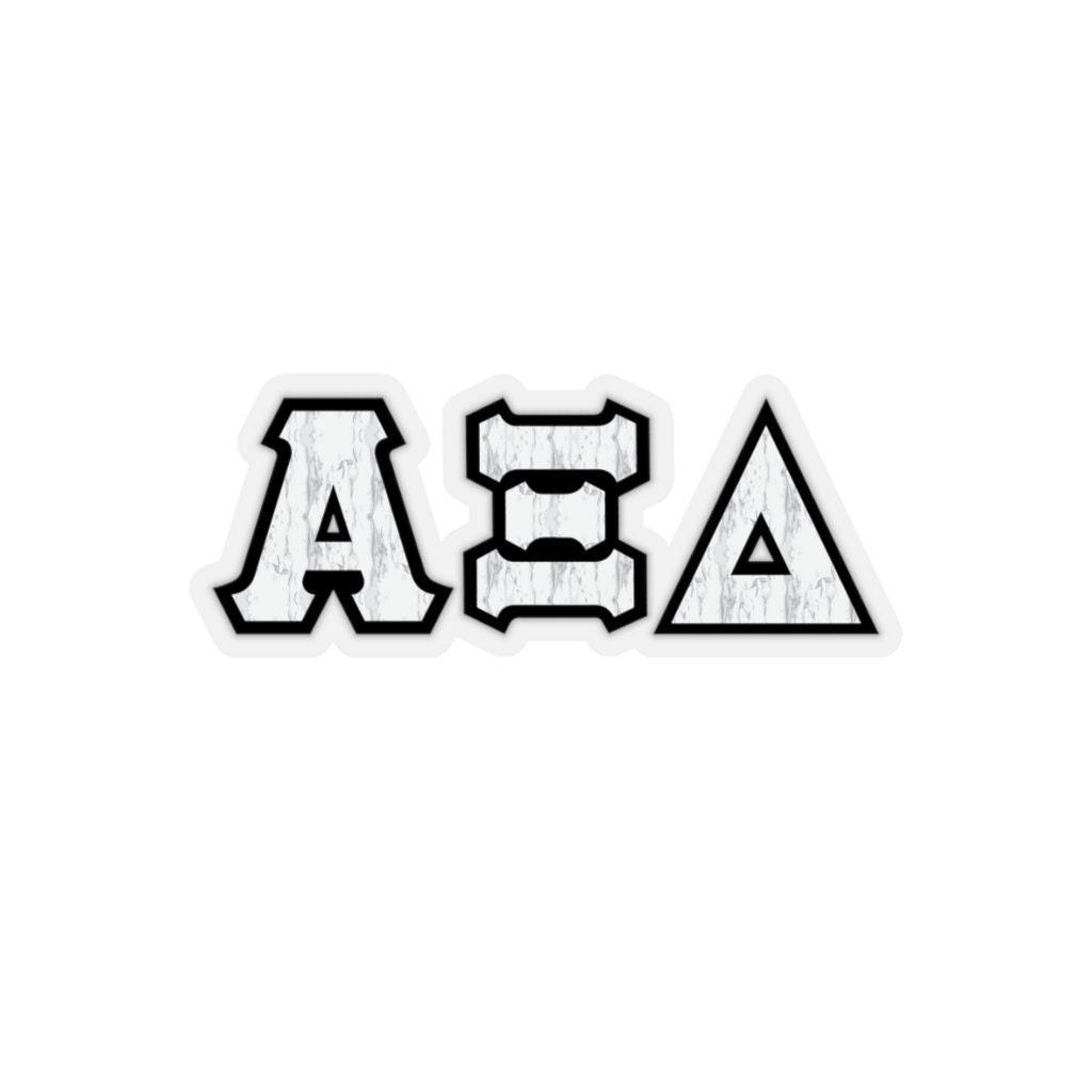 Alpha Xi Delta Marble With Black Border Letter Sticker - Etsy