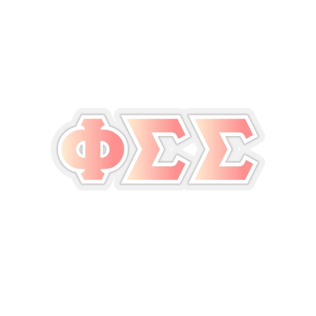 Phi Sigma Sigma Peach Sunrise Letter Sticker - Etsy