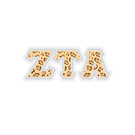 Zeta Tau Alpha Leopard Print Pattern Letter Sticker - Etsy