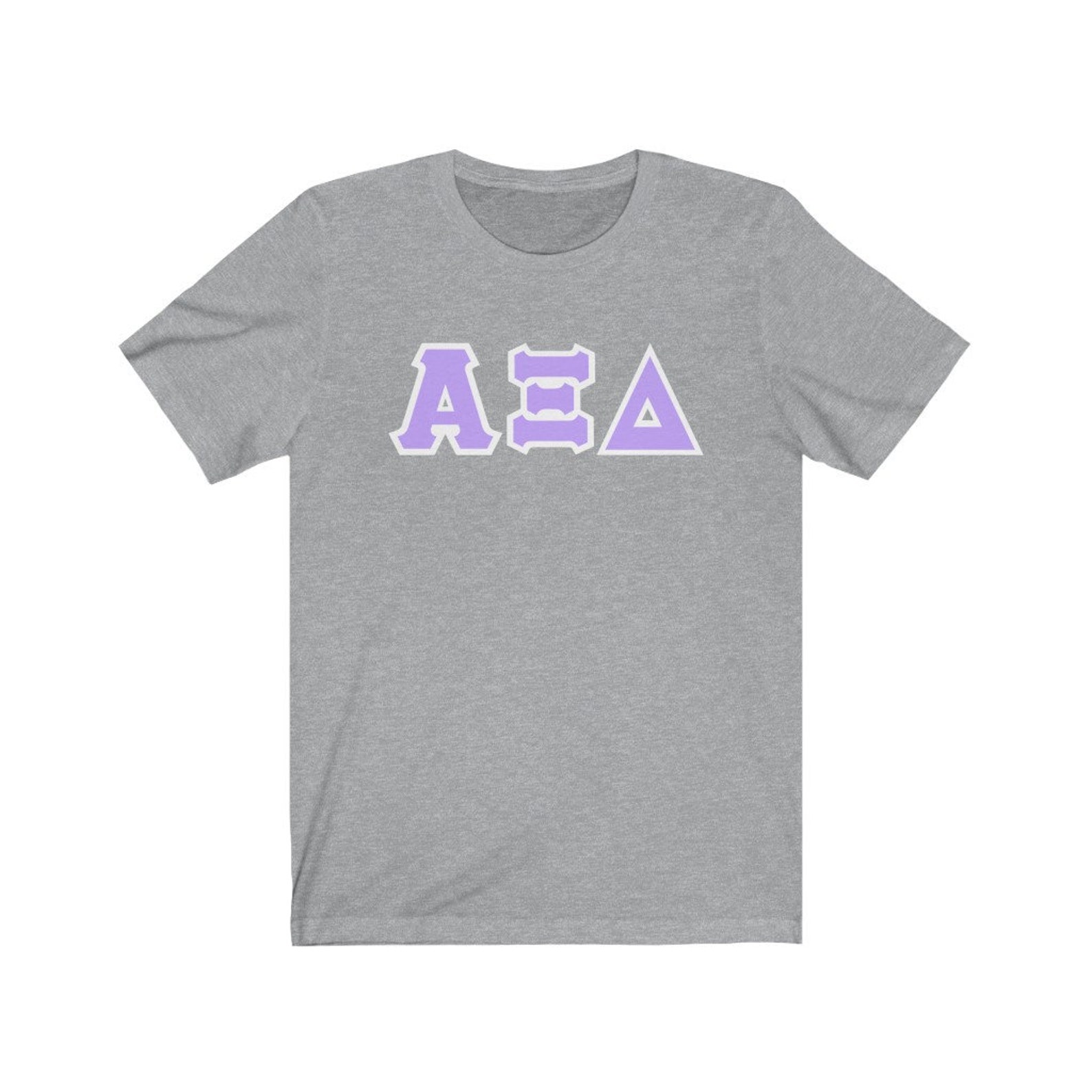 Alpha Xi Delta Printed Letters | Light Purple & White Border T-shirt - Etsy