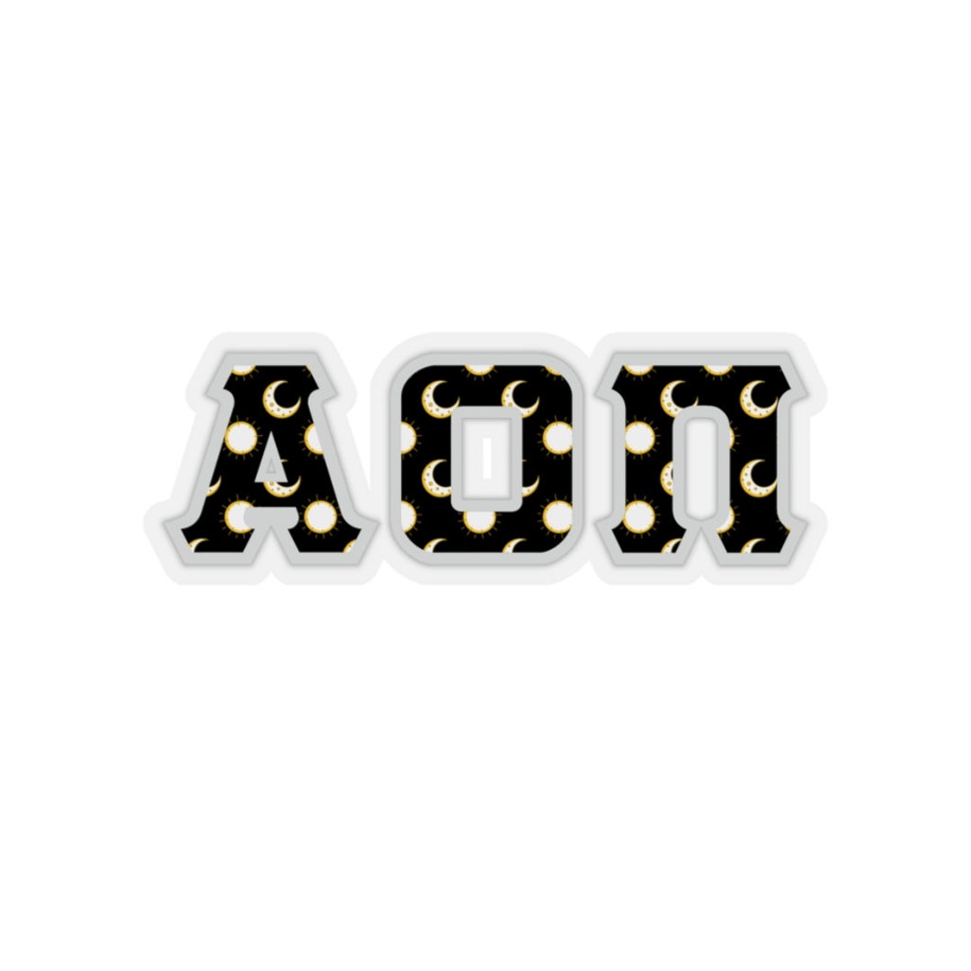 Alpha Omicron Pi Sun and Moon Pattern Letter Sticker - Etsy