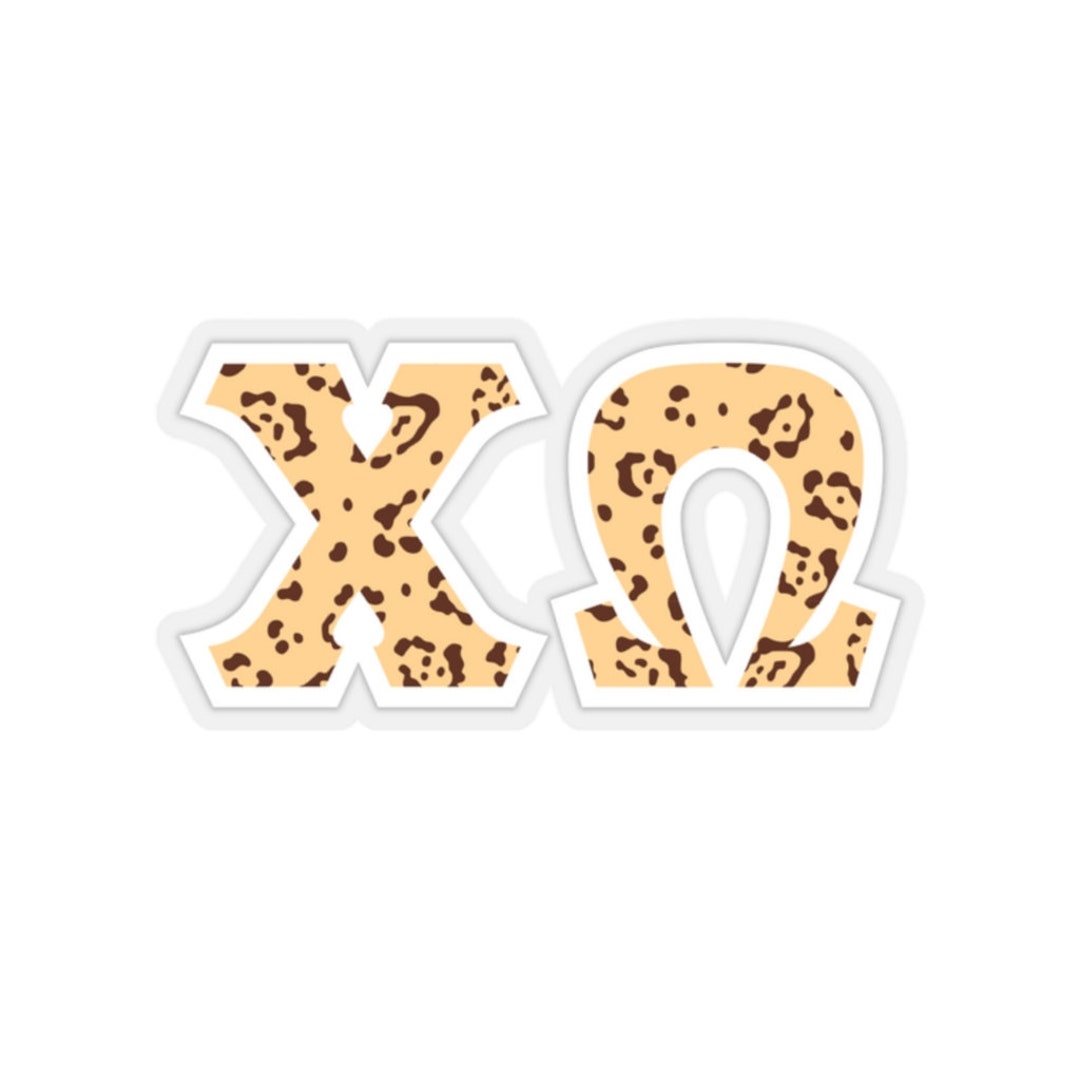 Chi Omega Leopard Print Pattern Letter Sticker - Etsy