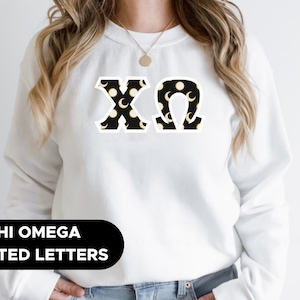 Chi Omega Peach & White Border Letter Sticker - Etsy