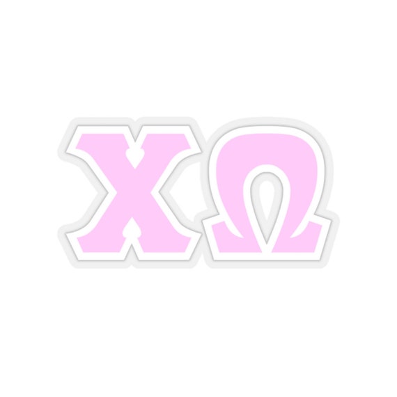 Chi Omega Pink With White Border Letter Sticker - Etsy