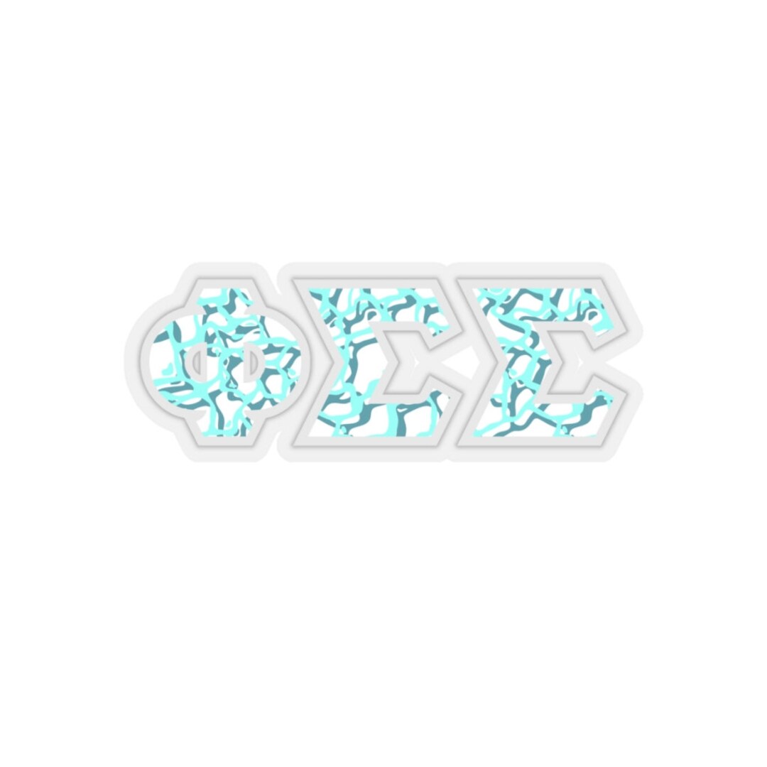 Phi Sigma Sigma Under the Sea Pattern Letter Sticker - Etsy