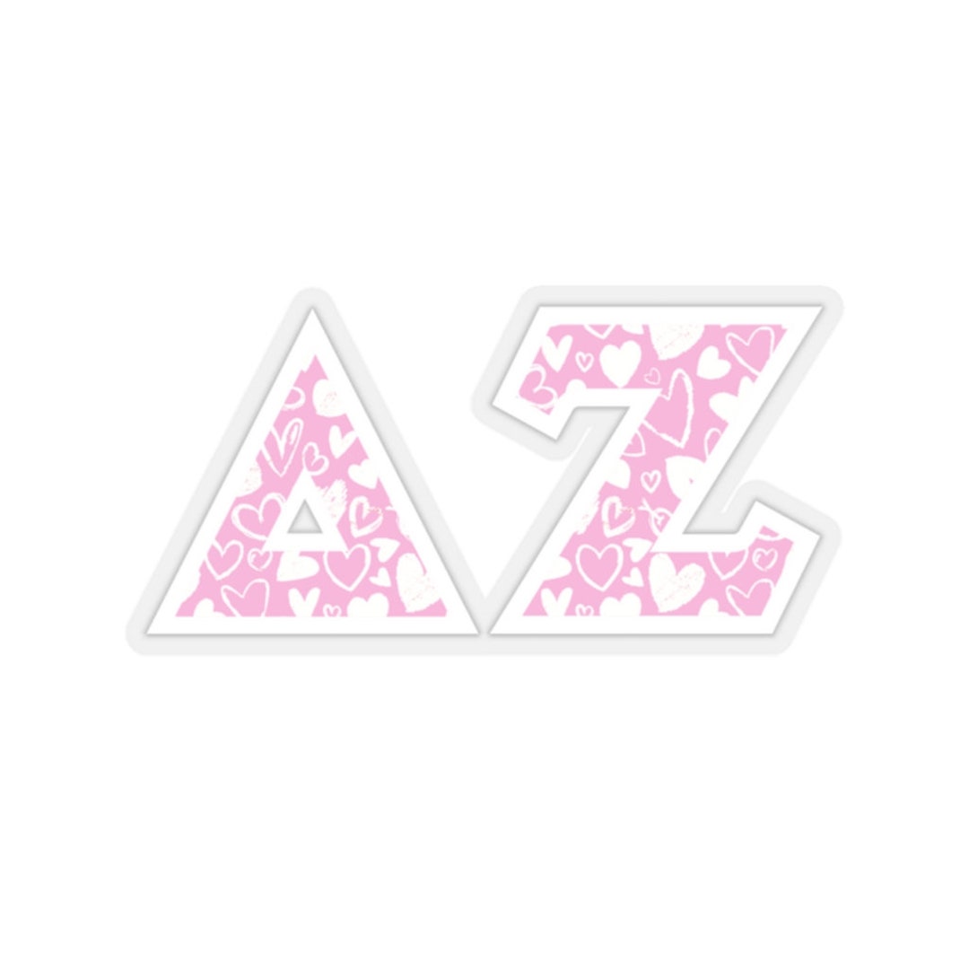 Delta Zeta Chalky Hearts Pattern Letter Sticker - Etsy