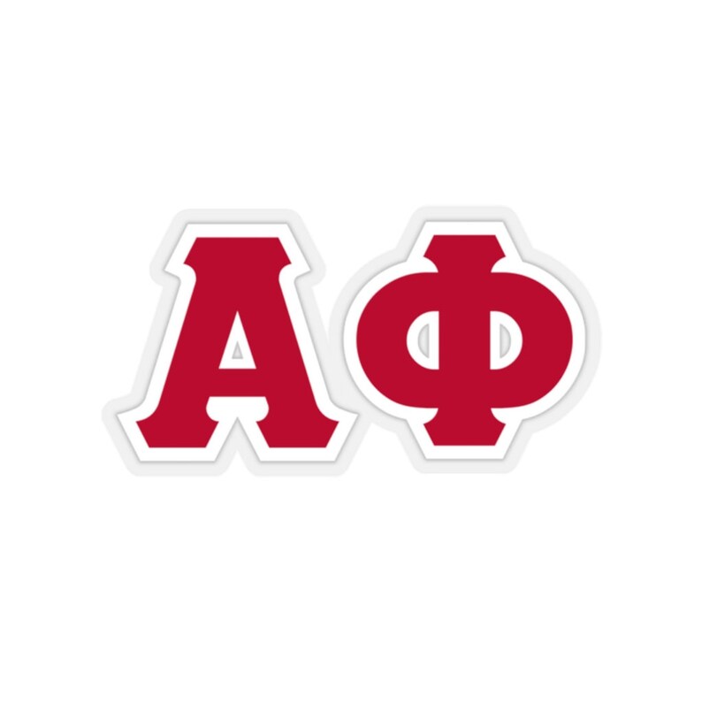 Alpha Phi Red With White Borders Letter Sticker - Etsy