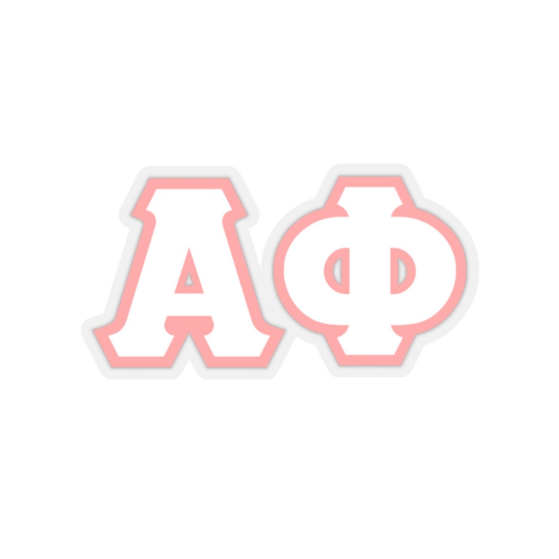 Alpha Phi White & Pink Border Letter Sticker - Etsy