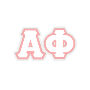 Alpha Phi White & Pink Border Letter Sticker - Etsy