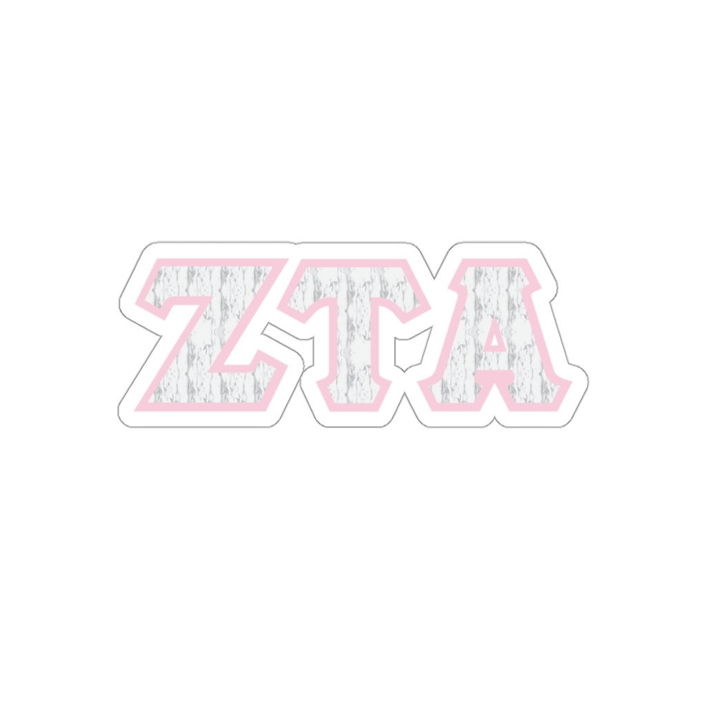 Zeta Tau Alpha Marble With Pink Border Letter Sticker - Etsy