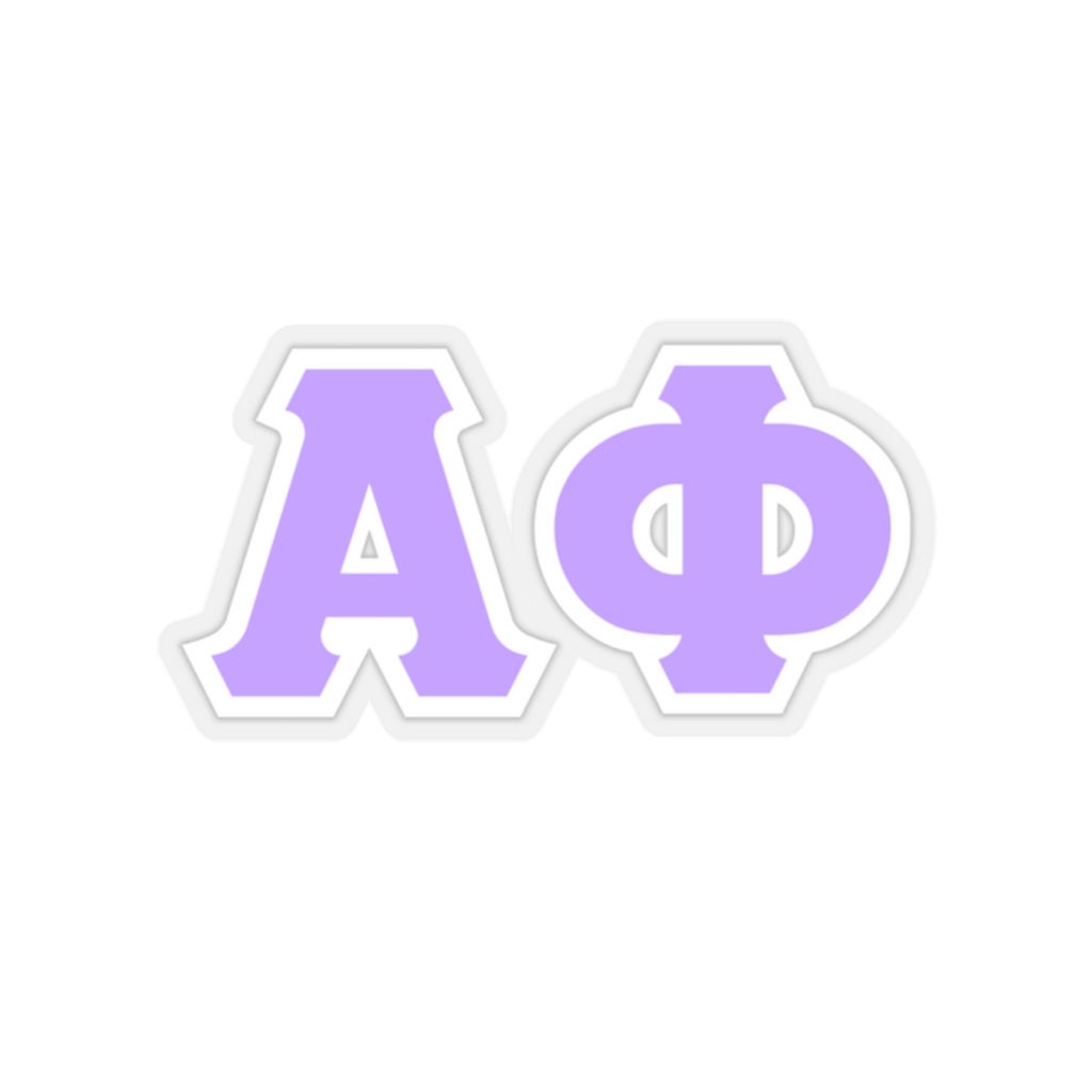 Alpha Phi Violet & White Border Letter Sticker - Etsy