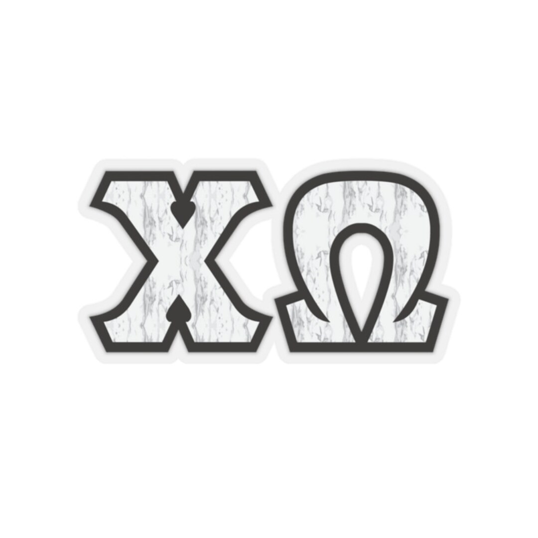 Chi Omega Marble Print Pattern Letter Sticker - Etsy