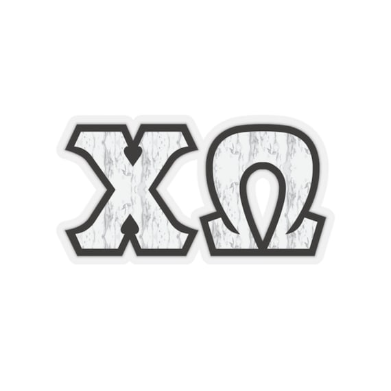Chi Omega Marble Print Pattern Letter Sticker - Etsy